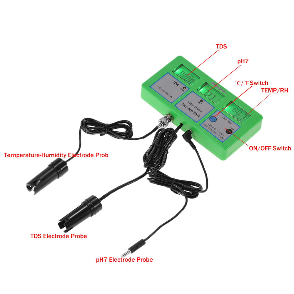 4 in 1 Multi-parameter Water Testing Meter Digital LCD Multi-function ...